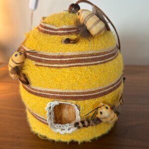 Accents | Yellow Indoor Hanging Beehive With Bee Decorations ...